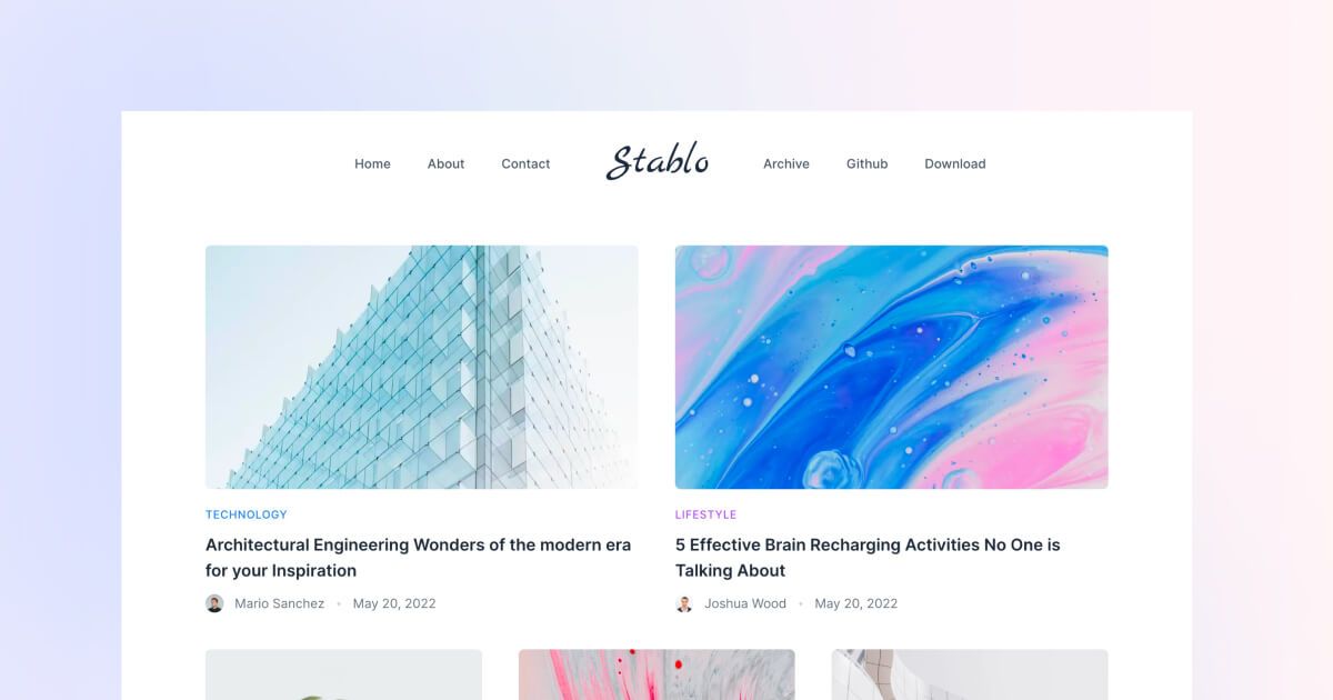 Stablo — Free Blog Website Template built with Astro & MDX